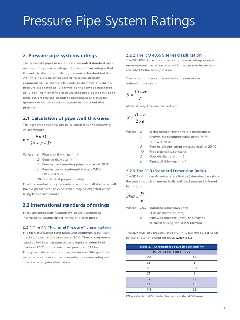 Pressure Pipe Systems Ratings | PDF | Pipe (Fluid Conveyance) | Pressure