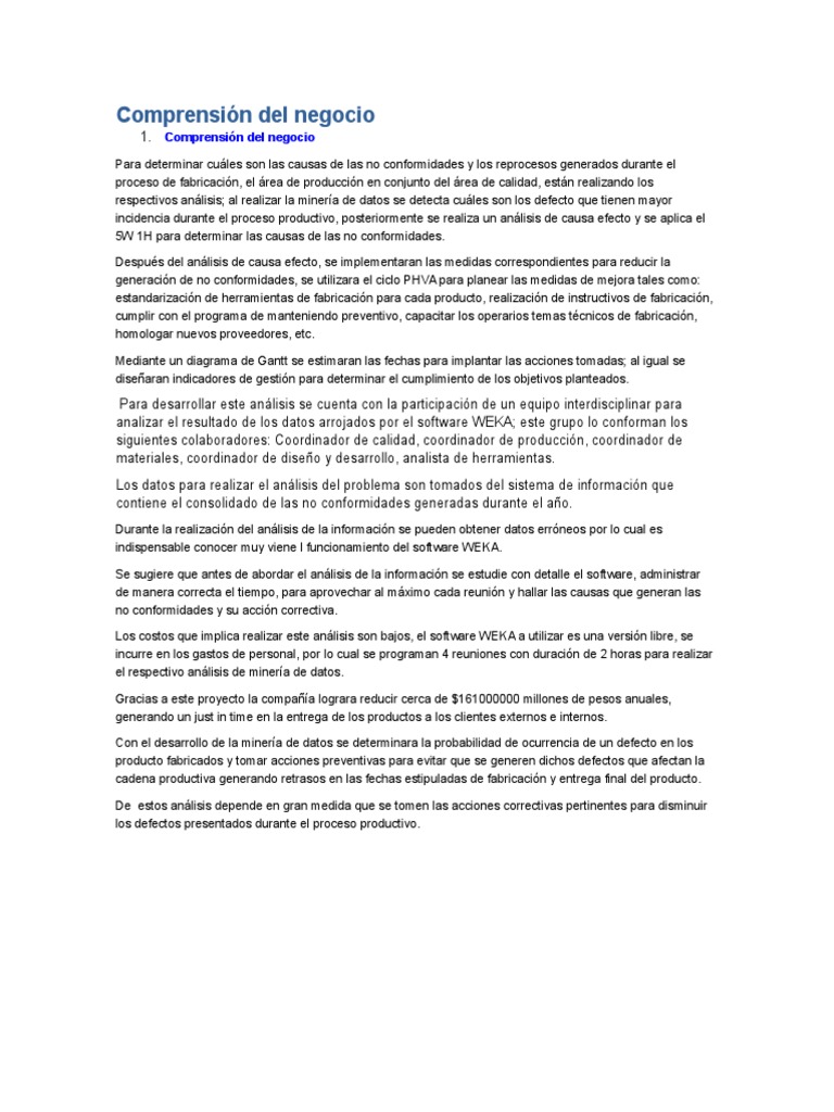 Comprension Del Negocio | PDF | Procesamiento de datos | Software