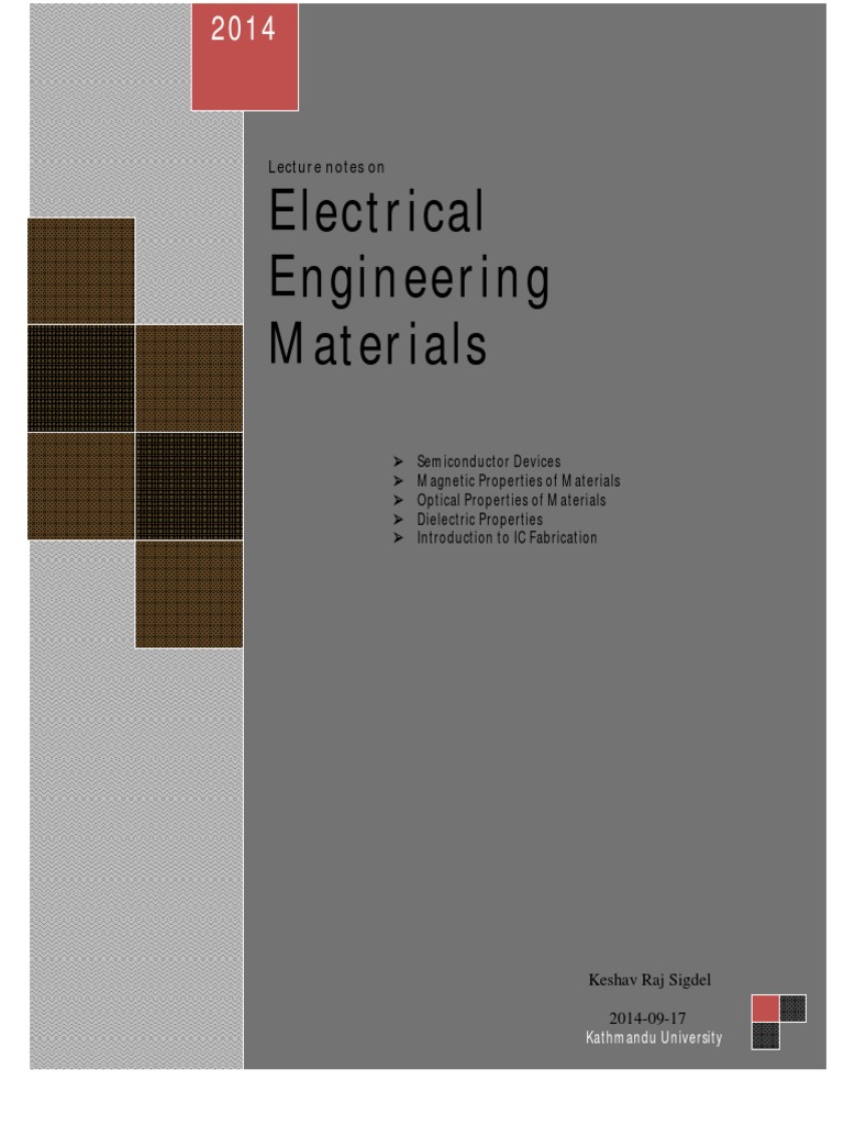 Electrical Engineering Materials Overview | PDF | Field Effect ...