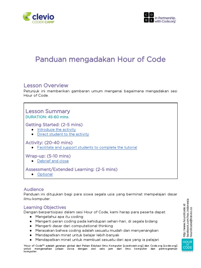 Panduan Hour of Code Indonesia | PDF