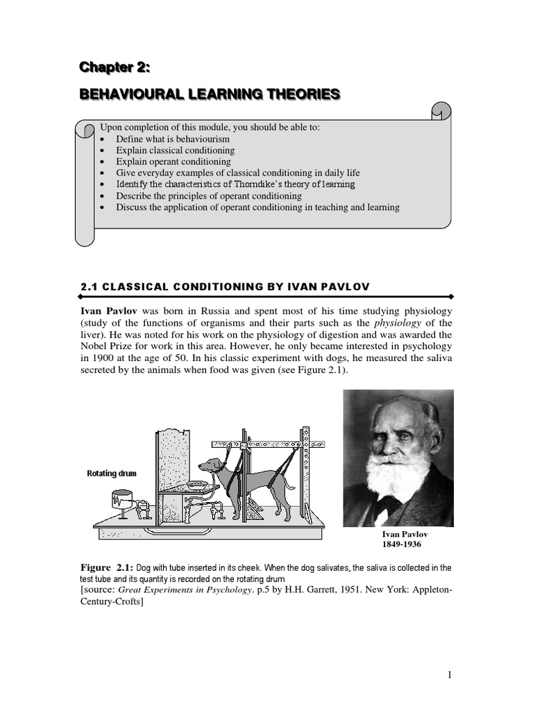 Behavioural Learning Theories | PDF | Classical Conditioning | Reinforcement
