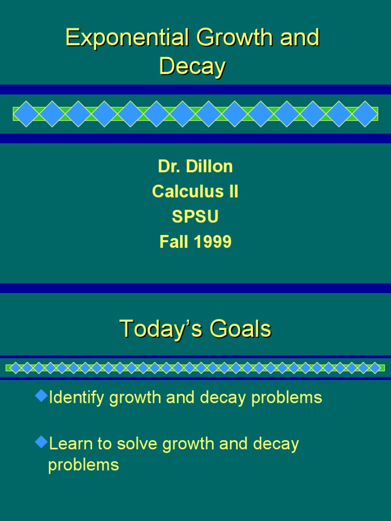 Exponential Growth and Decay | PDF | Equations | Differential Equations