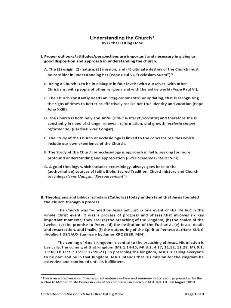 Key Perspectives on Understanding the Church | PDF | Catholic Church ...