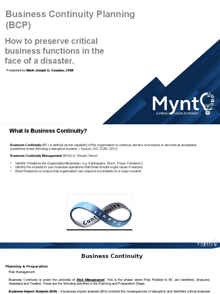 Business Continuity Planning (BCP) : How To Preserve Critical Business ...