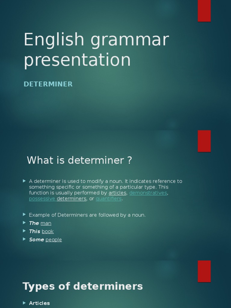 English Grammar Presentation | PDF | Noun | Philology