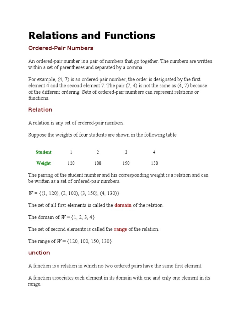 Relations and Functions | PDF | Science & Mathematics | Computers