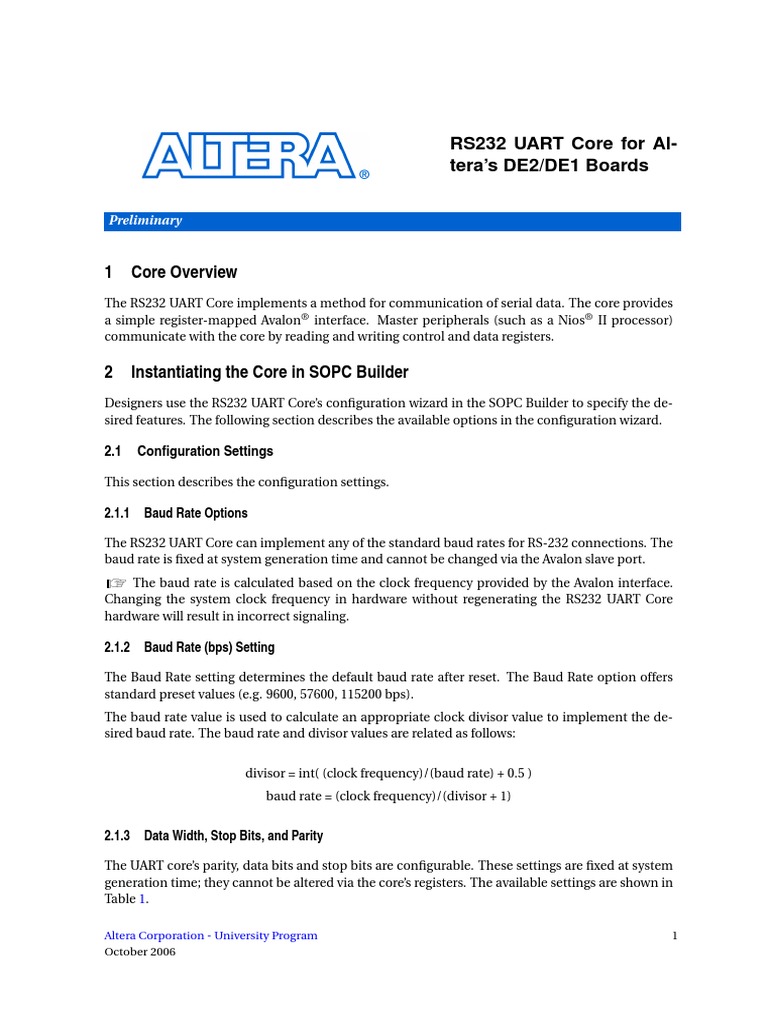 FPGA Altera DE2 RS232 PDF | PDF | C (Programming Language) | Field ...