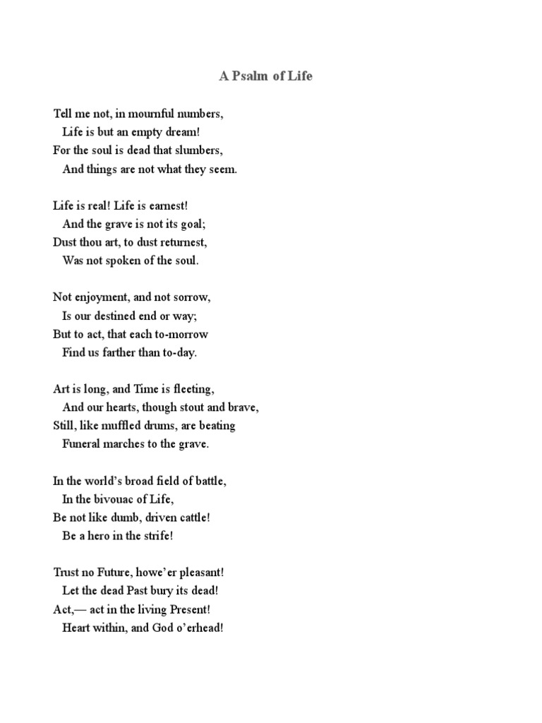 9174fA Psalm of Life Poem | Henry Wadsworth Longfellow | Poetry