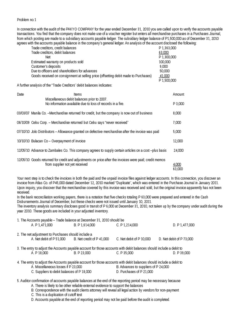 AP Pakyo Company | PDF | Accounts Payable | Debits And Credits