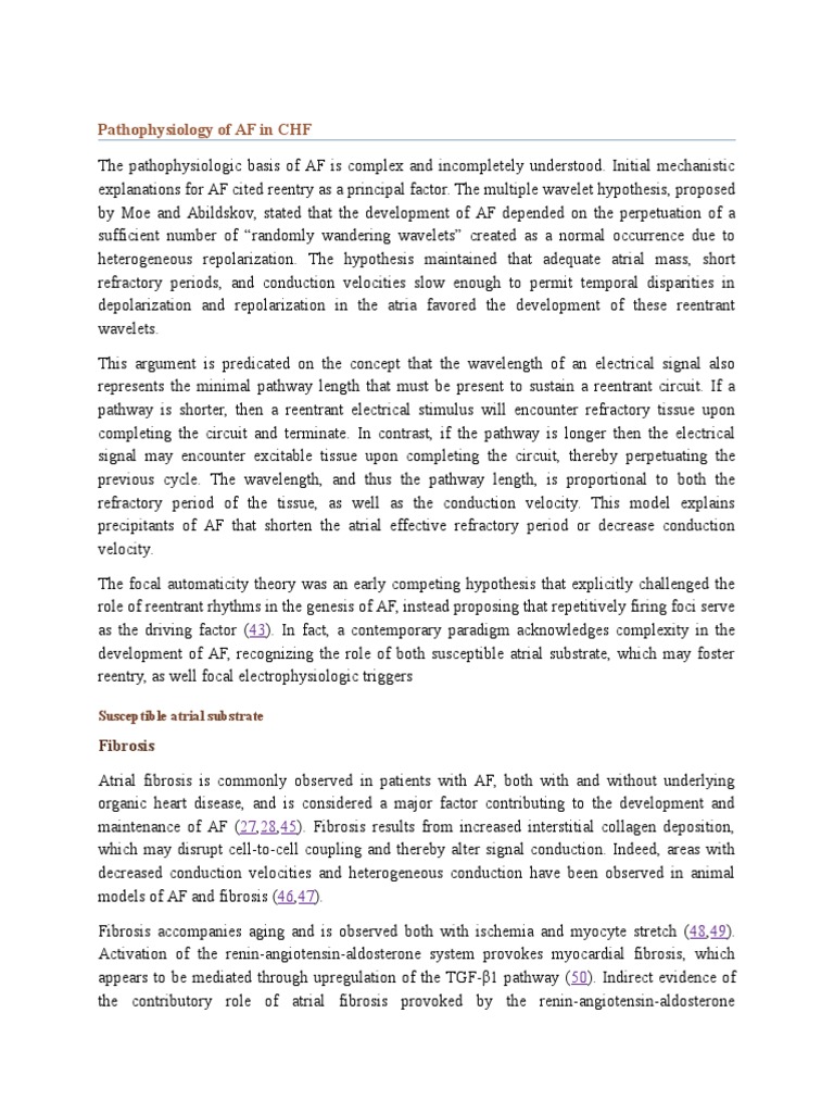 Pathophysiology of AF in CHF | PDF | Heart Failure | Cardiac Arrhythmia