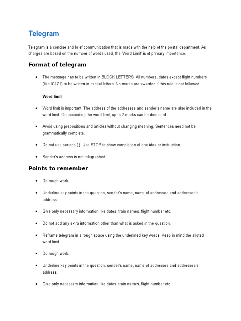 Telegram Writting | Telegraphy | Semiotics