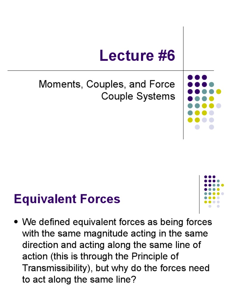 6 Moments Couples And Force Couple Systems Download Free Pdf Cartesian Coordinate System Force