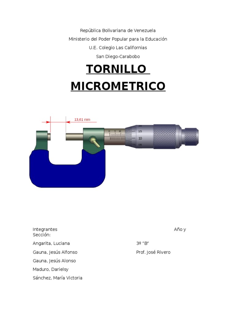 Tornillo Micrometrico | PDF | Herramientas | Observación científica
