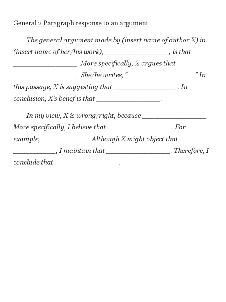 Two-Paragraph Argument Response | PDF