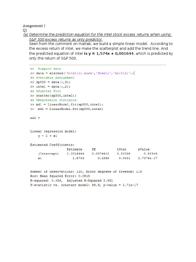 Matlab | PDF | Coefficient Of Determination | Linear Regression