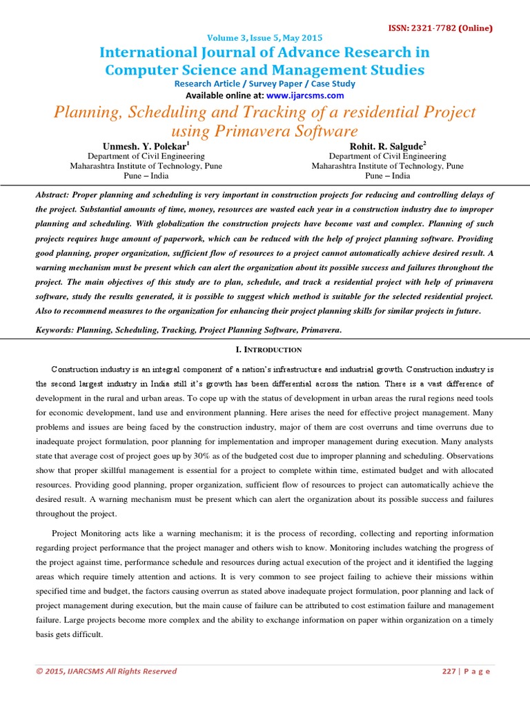 Planning Scheduling Using Primavera | PDF | Project Management ...