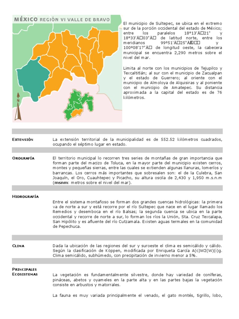 El Municipio de Sultepec | PDF | Naturaleza