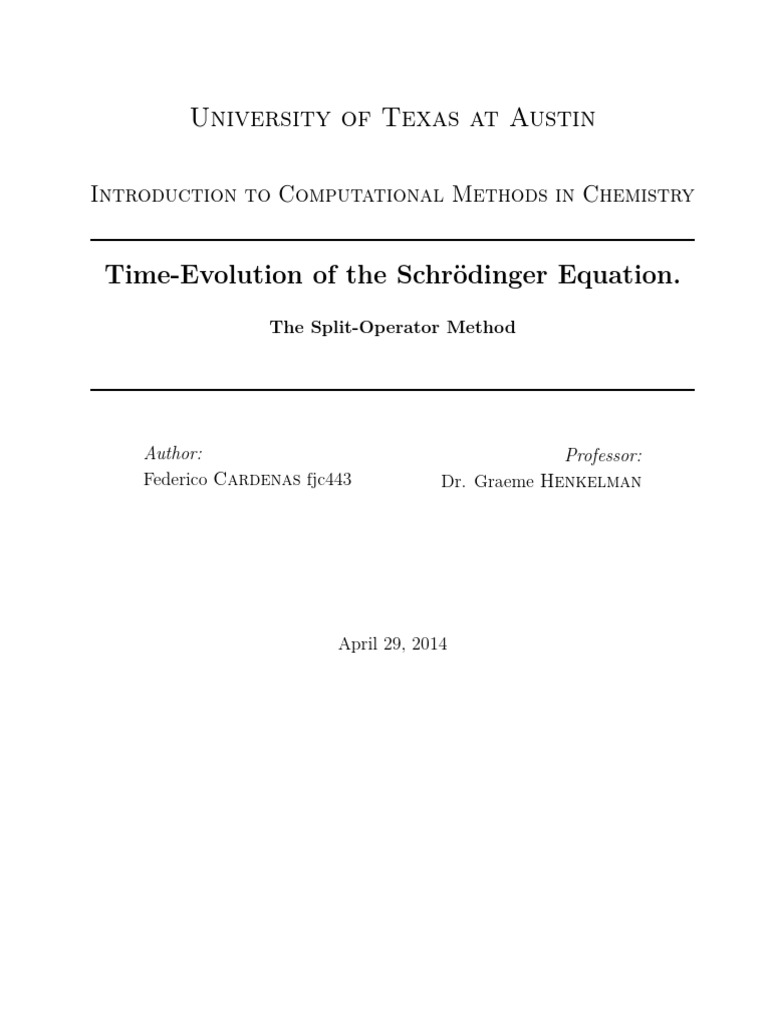 Numerical Simulation of Time-Dependent Quantum Dynamics Using the Split ...