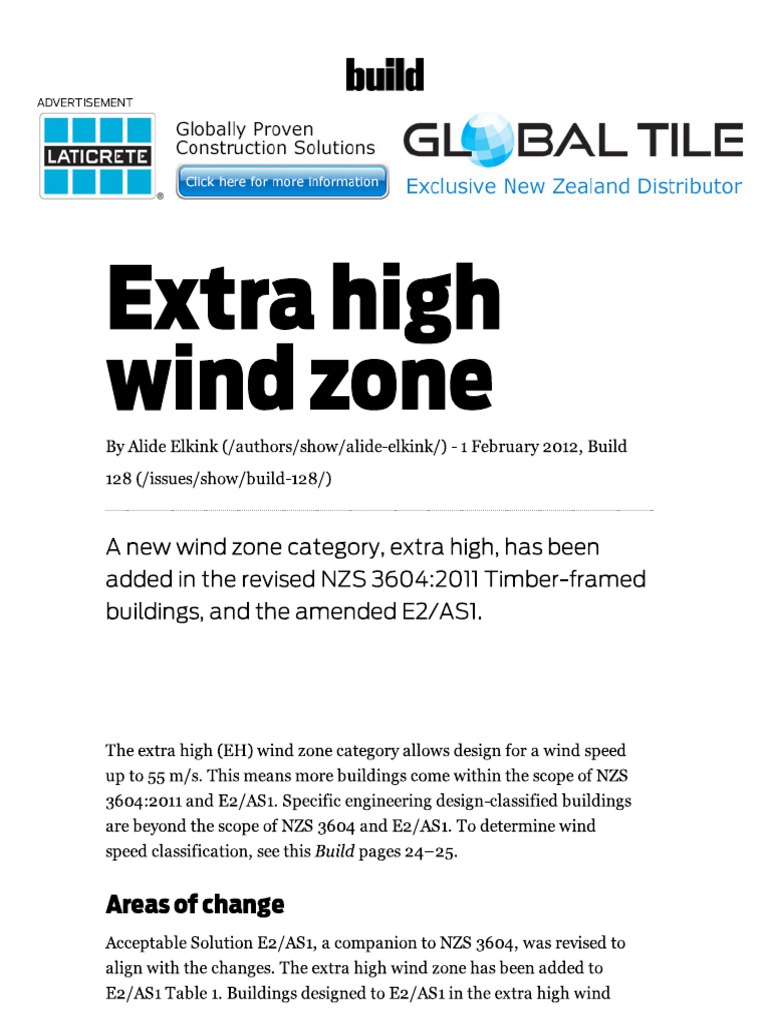 Extra High Wind Zone BRANZ Build | PDF