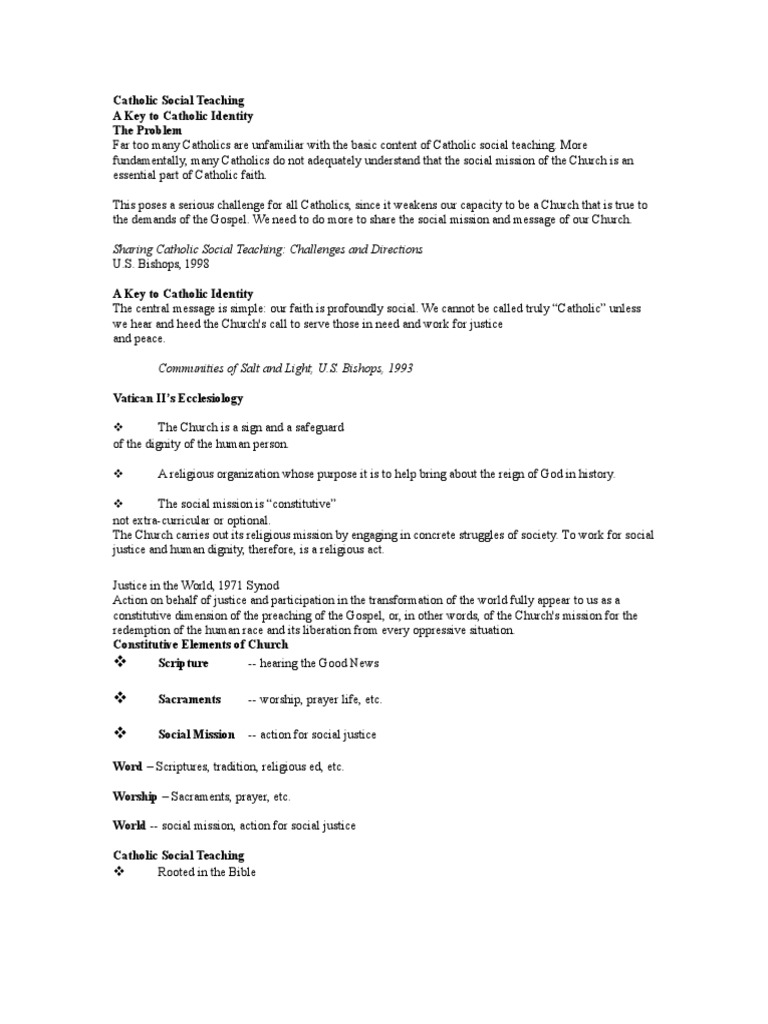 Catholic Social Teaching | PDF