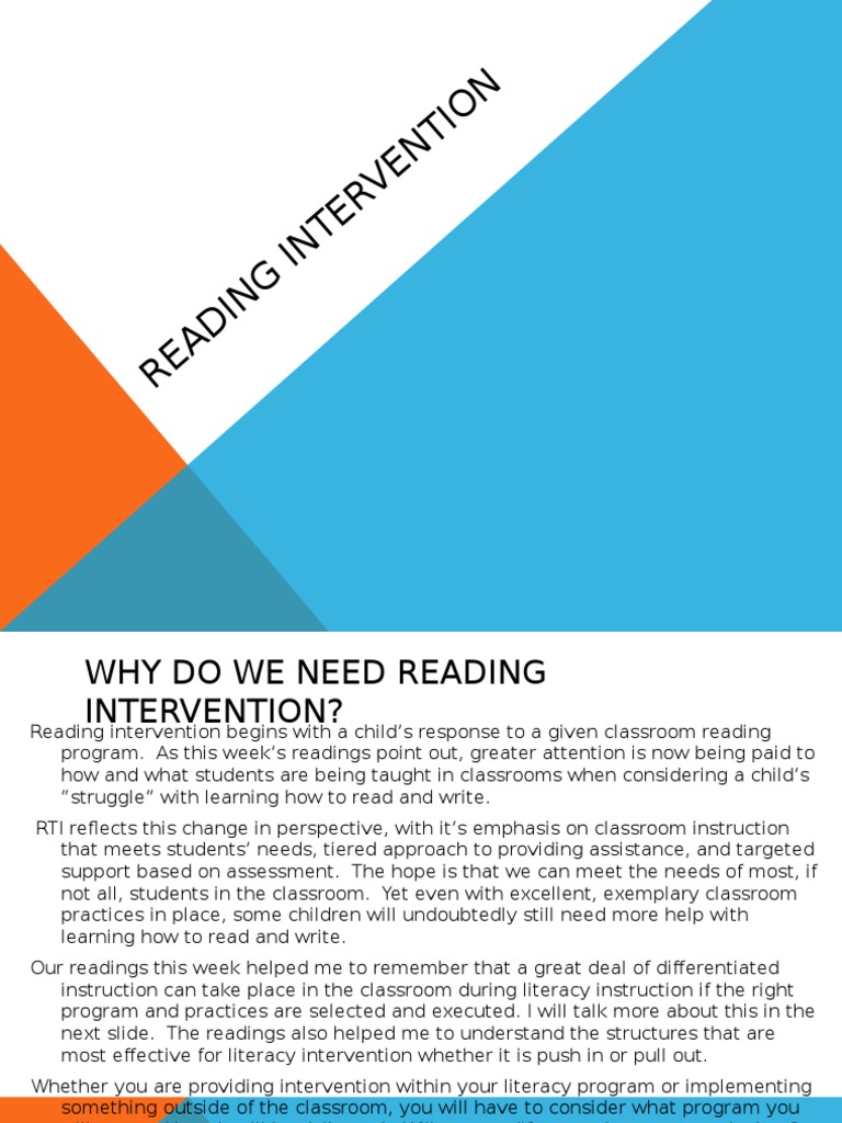 Effective Reading Intervention Strategies | PDF | Teachers | Lesson Plan