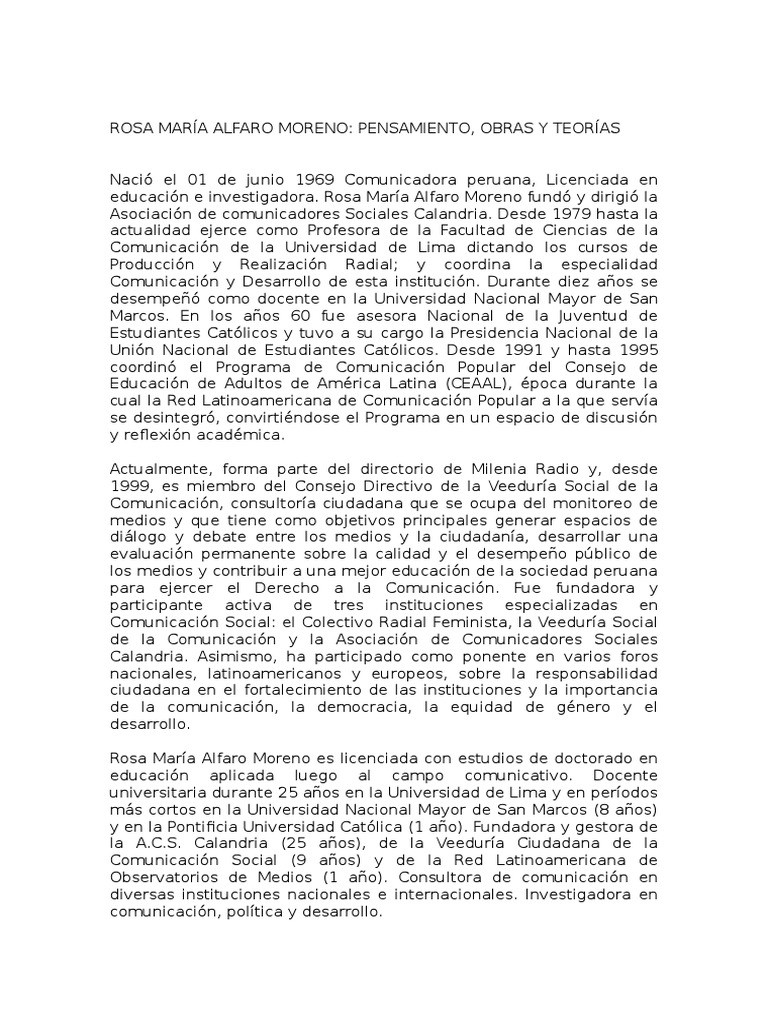 Rosa María Alfaro | Descargar gratis PDF | Democracia | Ideologías ...