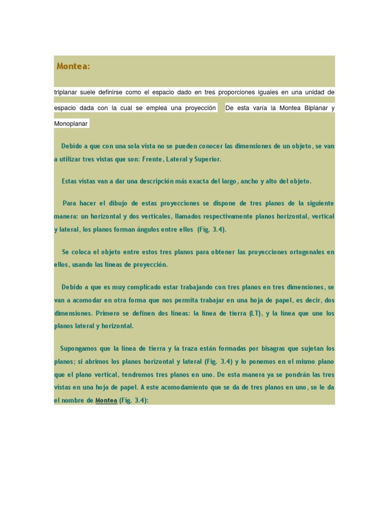Tipos de Montea en Dibujo Técnico | PDF