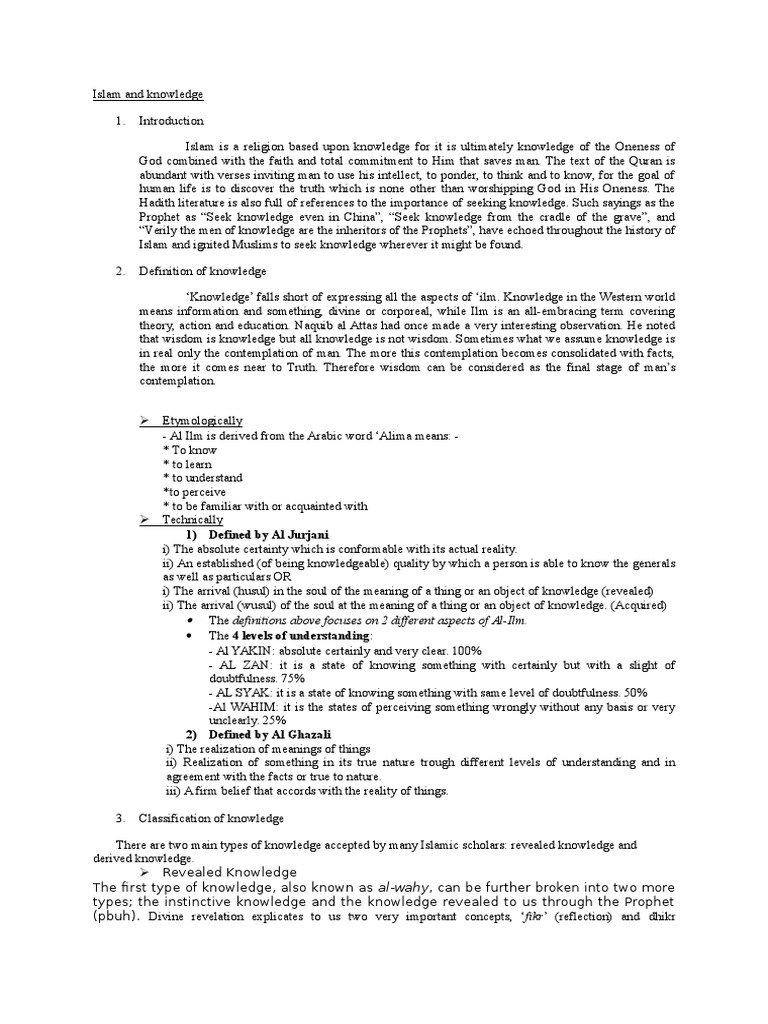 Definition of Knowledge | PDF | Theoria | Allah