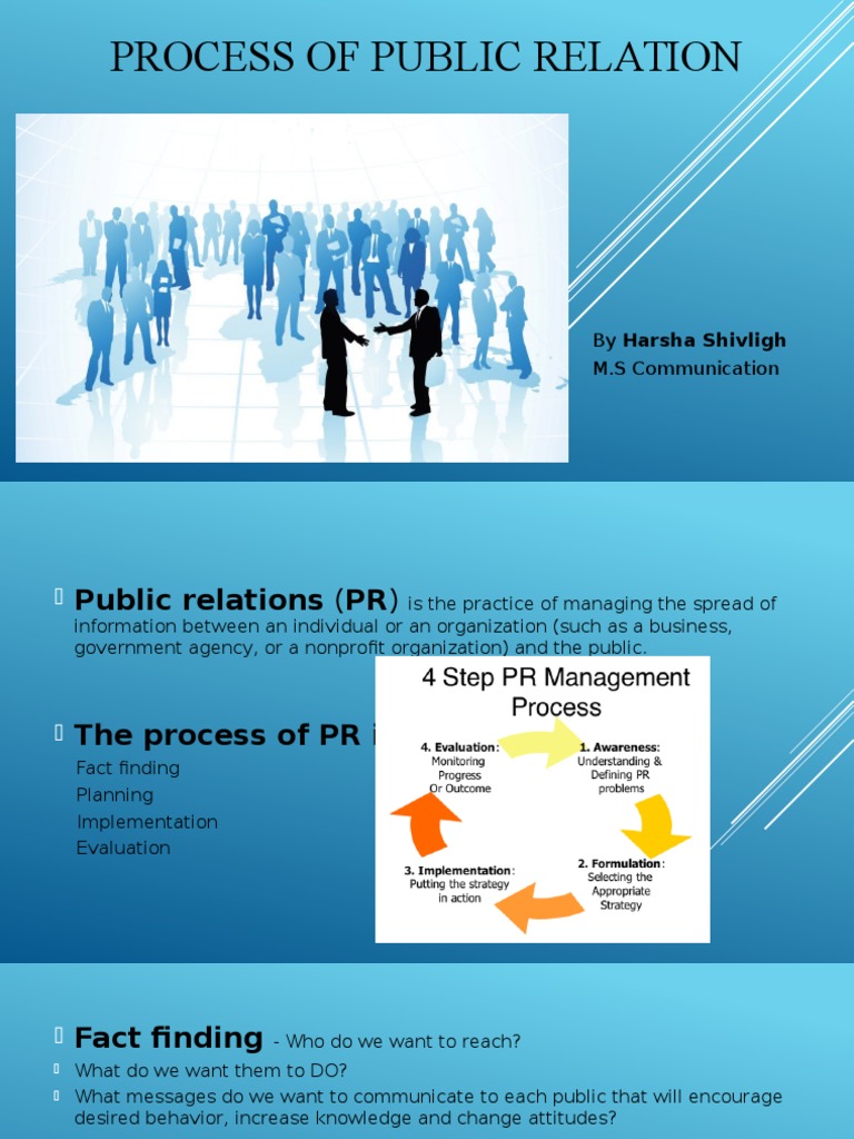 Four Steps of Public Relations Process | PDF | Public Relations ...