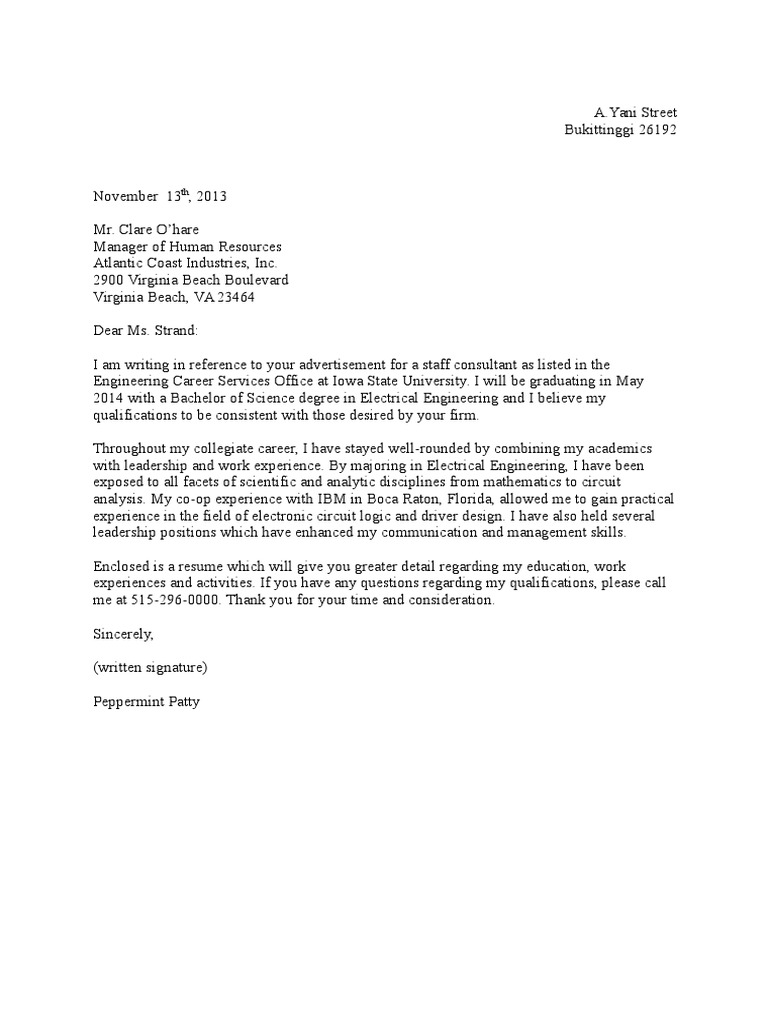 Appication Letter | PDF | Engineer | Engineering