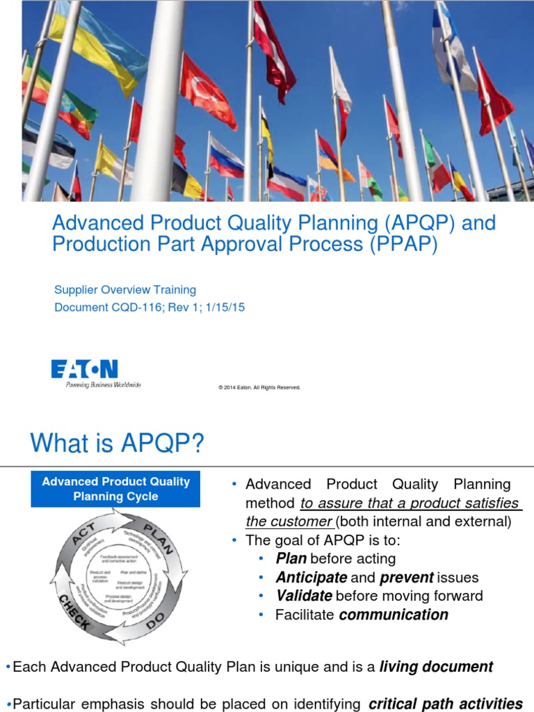Eaton Apqp | PDF | Industries | Production And Manufacturing