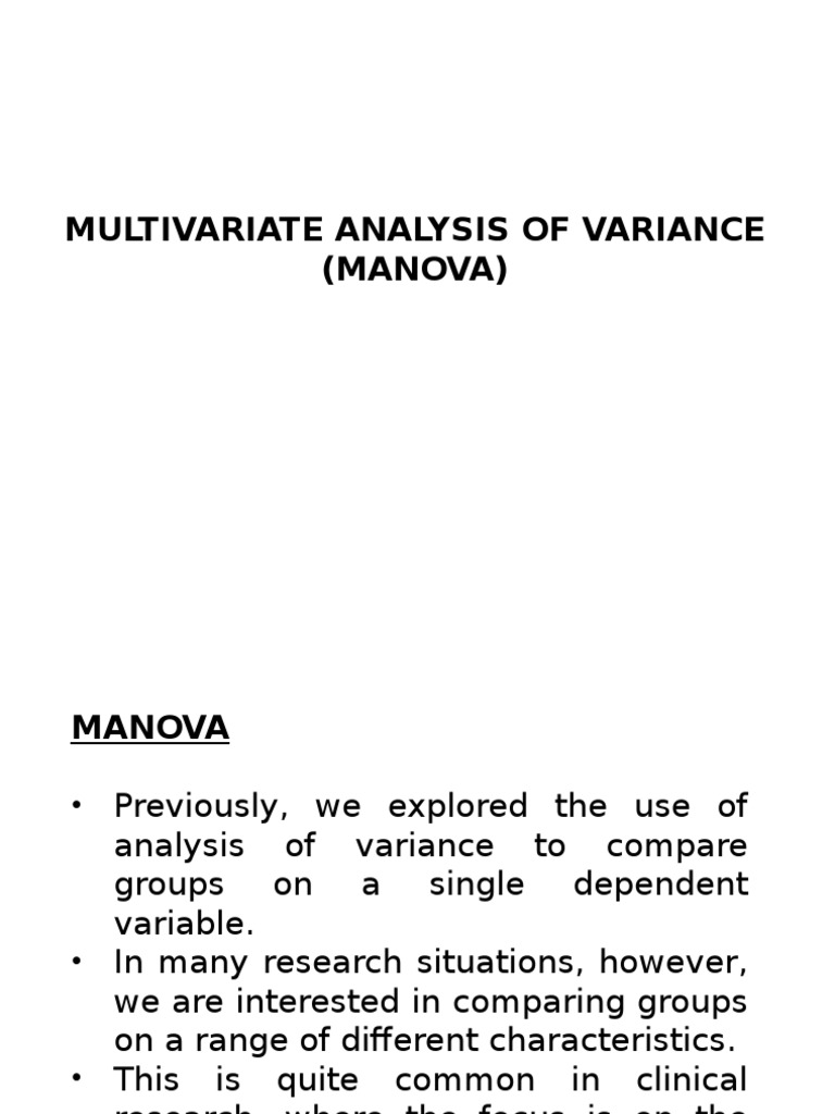 MANOVA and Sample Report | PDF | Analysis Of Variance | Multicollinearity