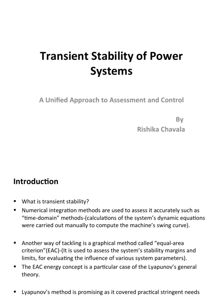Transient Stability of Power Systems | PDF | Stability Theory | Array ... Transient Stability of Power Systems | PDF | Stability Theory | Array ...
