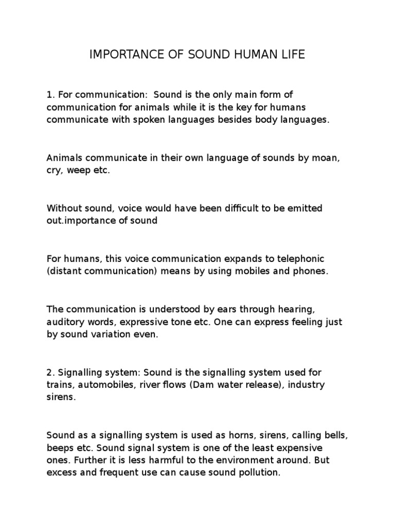 Importance of Sound in Daily Life | PDF | Ultrasound | Sound