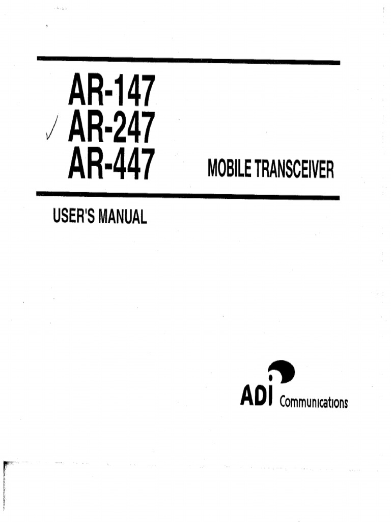 Manual de Radio ADI-AR - 147 - User | PDF