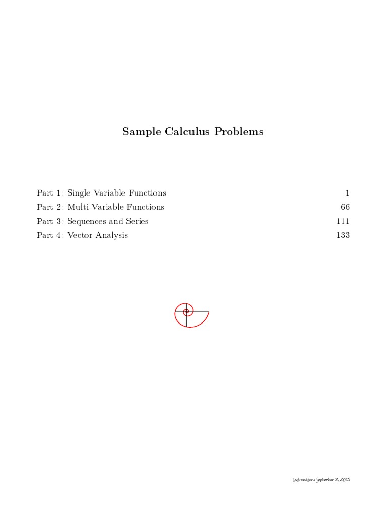 Sample Calculus Problems | PDF | Maxima And Minima | Quadratic Equation