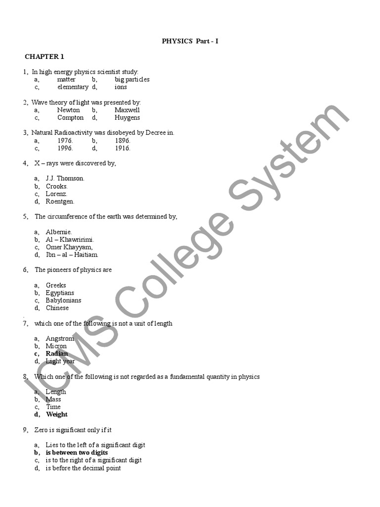 Complete Physics MCQ | PDF | Waves | Force