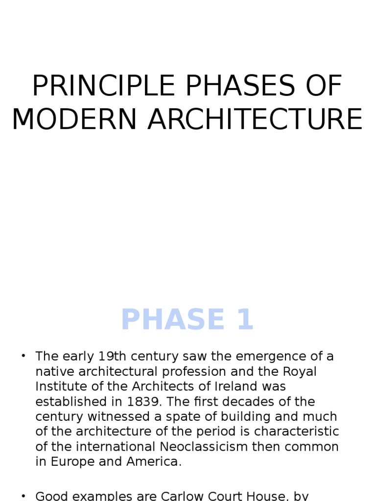 Principle Phases of Modern Architecture | PDF | Dublin | Ireland