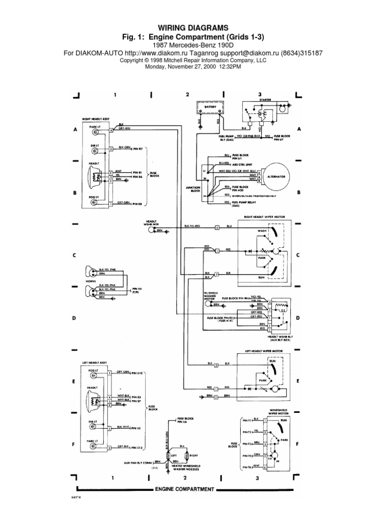 Engine Compartment Wiring 190 D | PDF