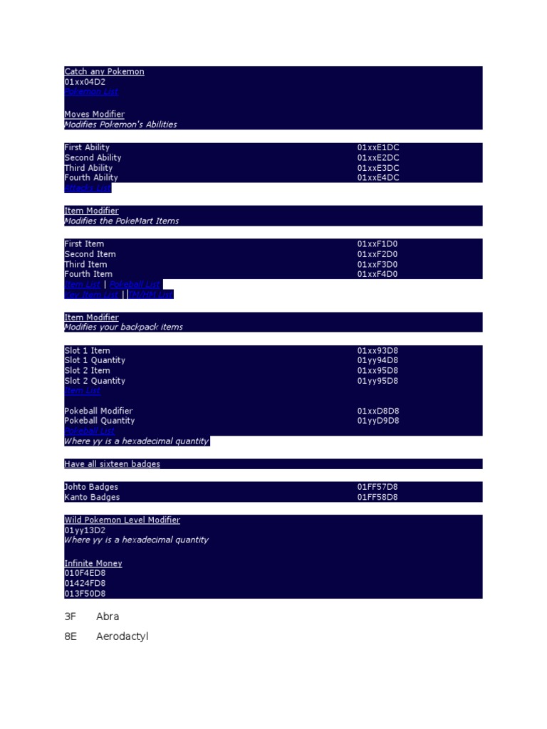 Cheat Pok Crystal Gba | PDF | Teaching Methods & Materials
