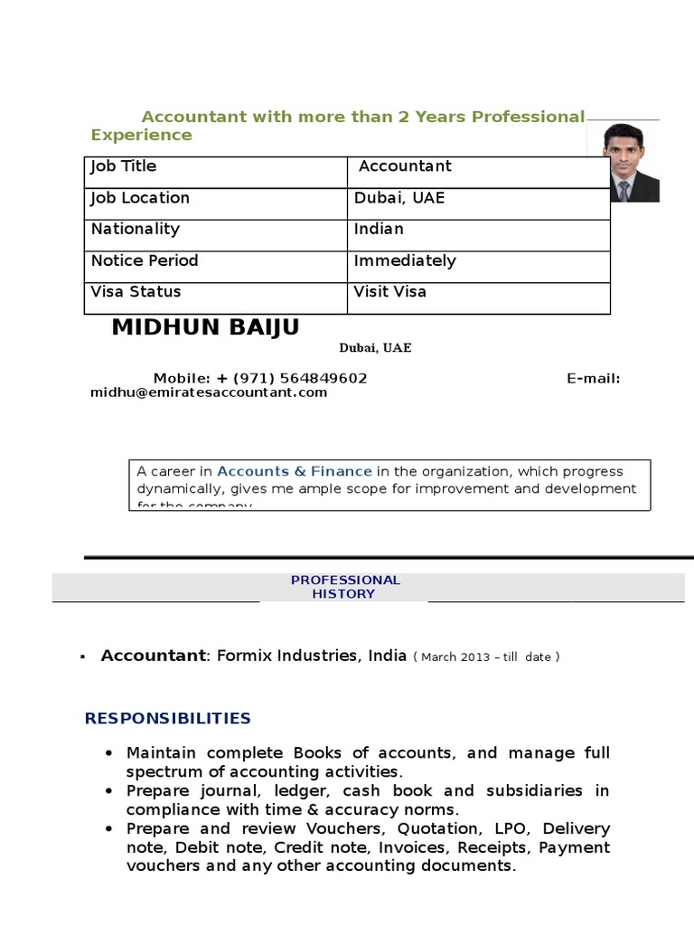 Midhun Baiju - New CV With Photo | PDF