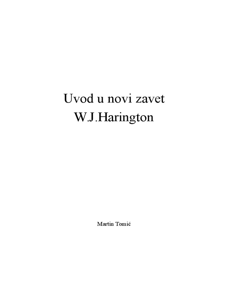 Uvod U Novi Zavet | PDF