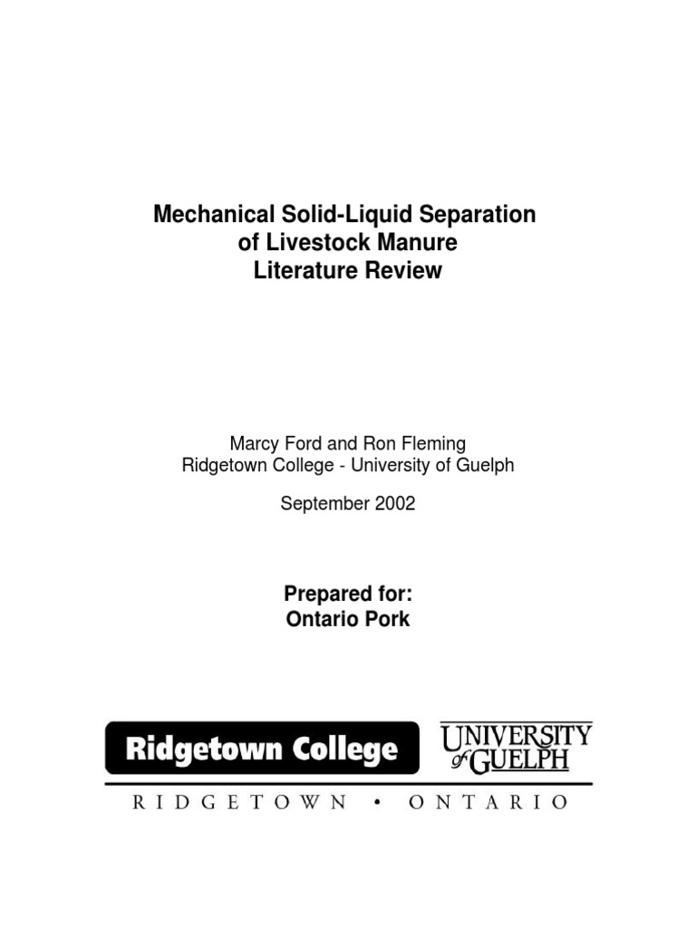Manure Separation Technologies Overview | PDF | Filtration | Particle ...