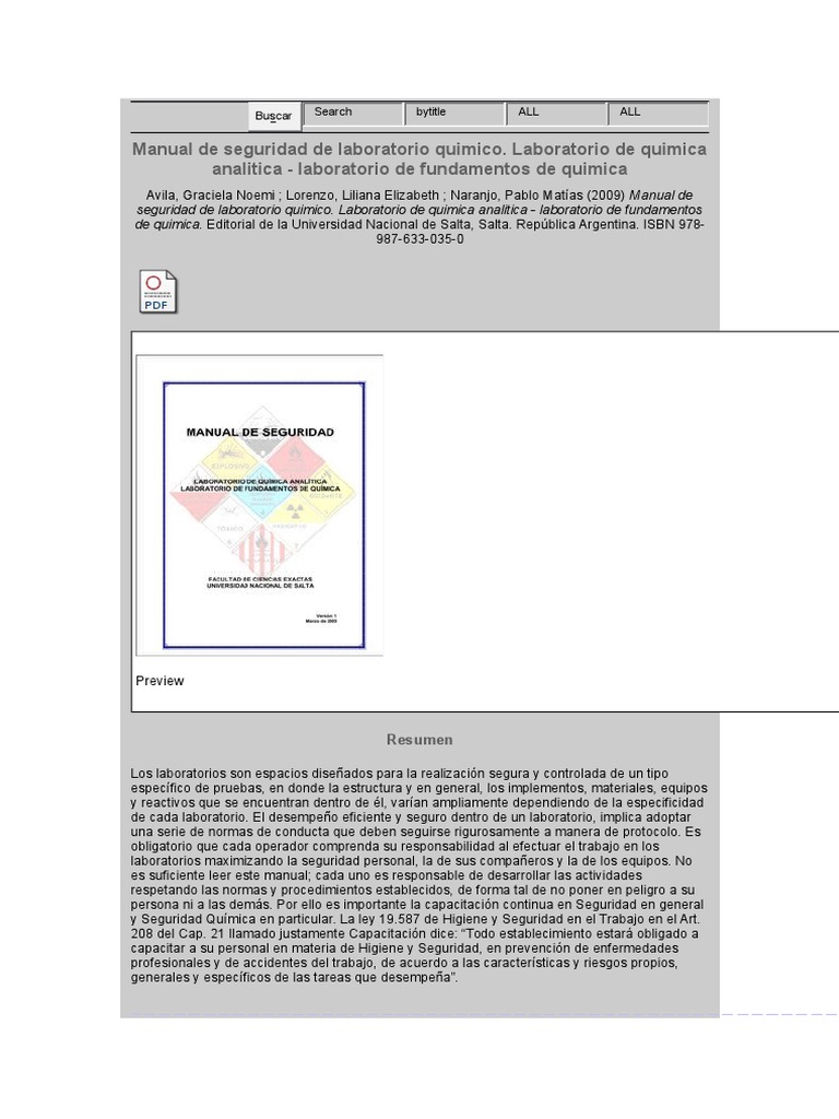 Seguridad en Laboratorios Químicos | PDF | Laboratorios | La seguridad