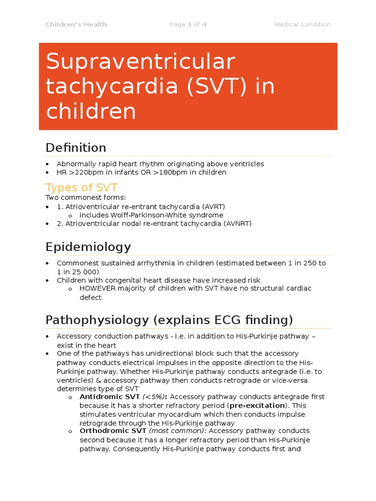 Supraventricular Tachycardia in Children | PDF | Cardiac Arrhythmia ...