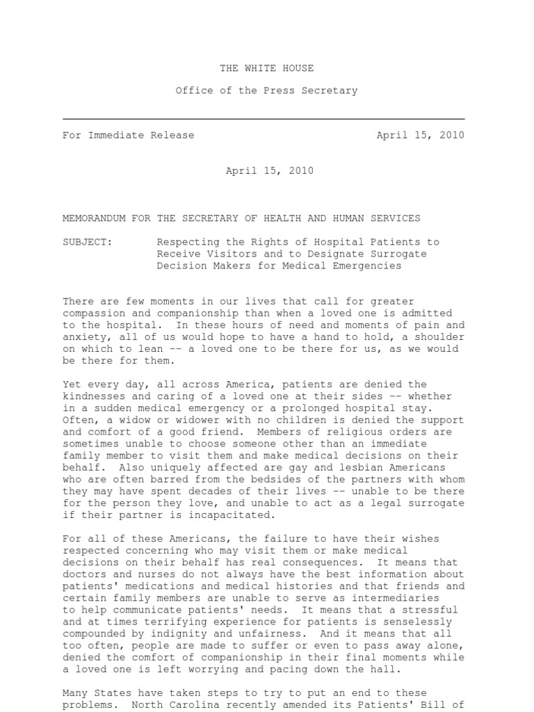 Hospital Visitation Memo | PDF | Self-Improvement