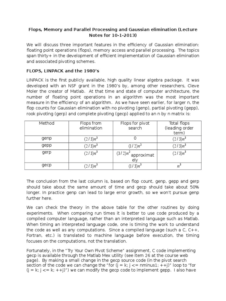 Flops Memory Parallel Processing | PDF | Parallel Computing | Matrix (Mathematics)