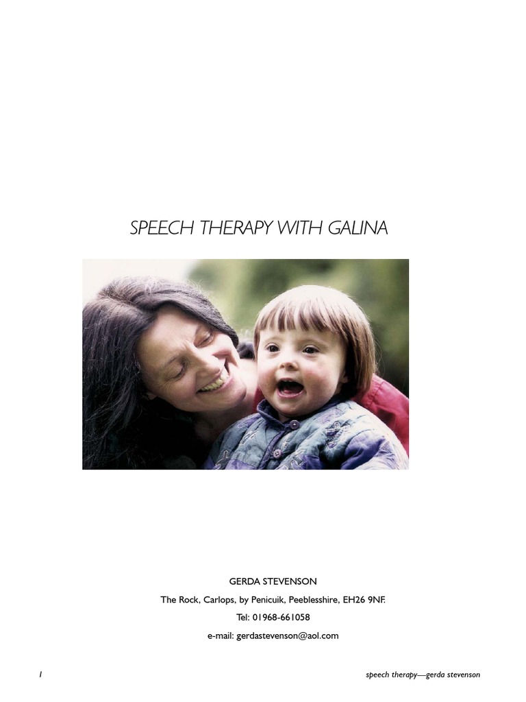 Speech Therapy | PDF | Psychotherapy | Down Syndrome