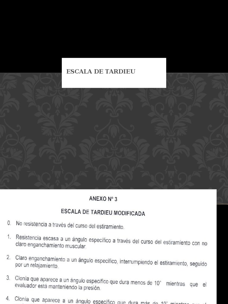 Escala de Tardieu . | PDF