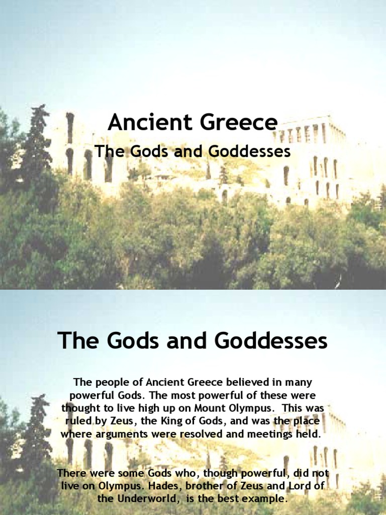 Gods and Goddesses of Ancient Greece | PDF | Hades | Zeus